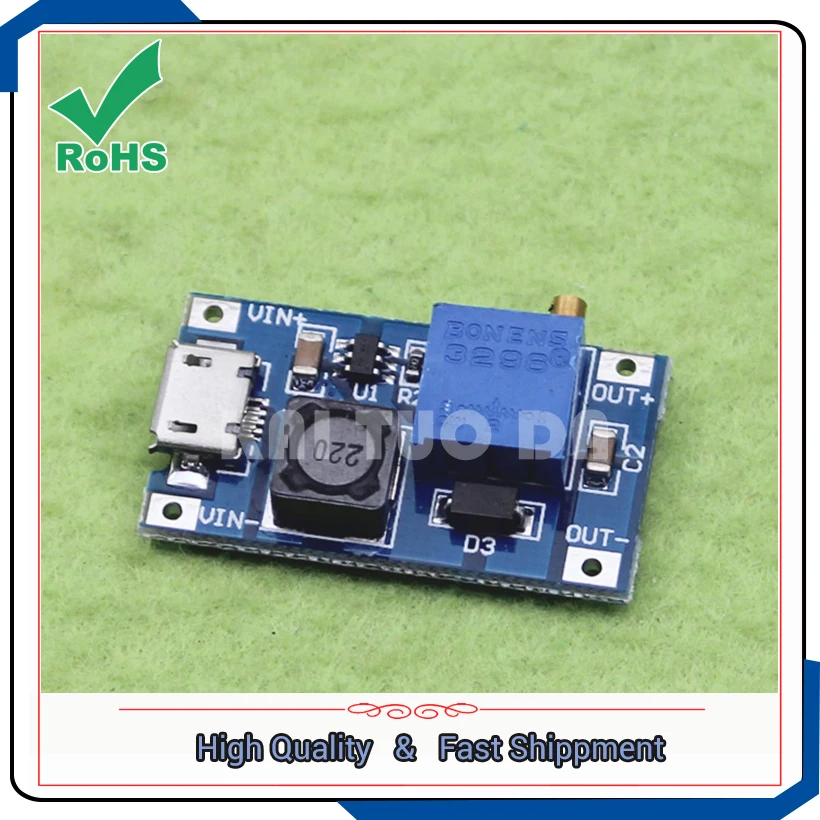 2a Step Up Power Supply Booster Plate Dc-dc Boost Module Wide Voltage ...