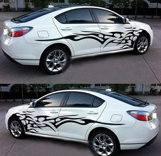 Vinyl Flame Graphics Car