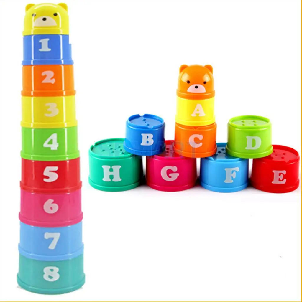 Aliexpress.com : Buy Set of Stacking Up Cups Rainbow Kids Childrens ...