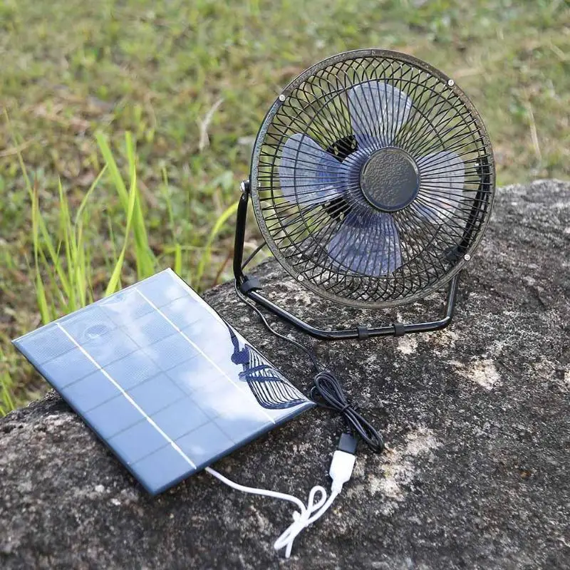 Home Office 8 Inch Cooling Ventilation Silent Fan USB 5.2W 6V Solar ...