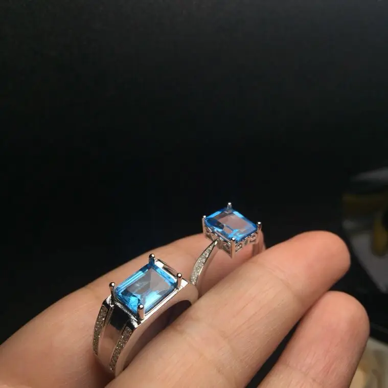 Лучший подарок для ваших парные кольца для влюбленных Натуральный топаз ...