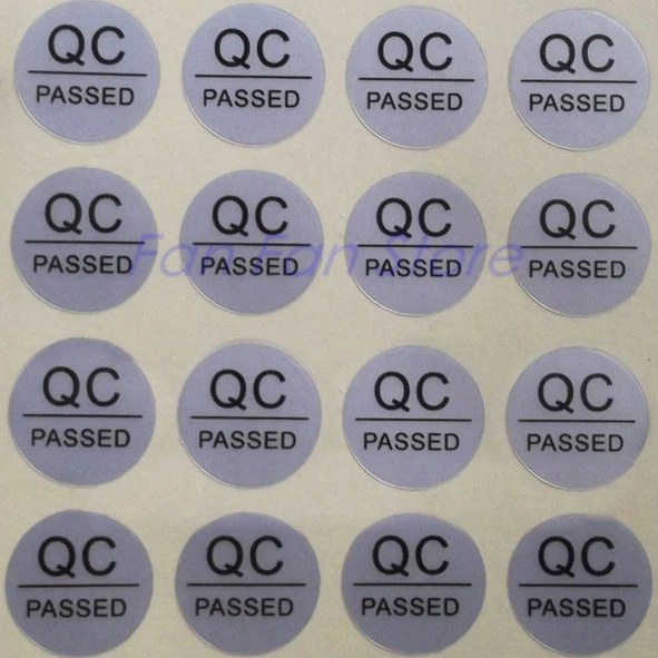 Qc Adhesive Label Sticker Custom Label Sticker Qc Passed Stickers 1000pcslot Silver Color Round