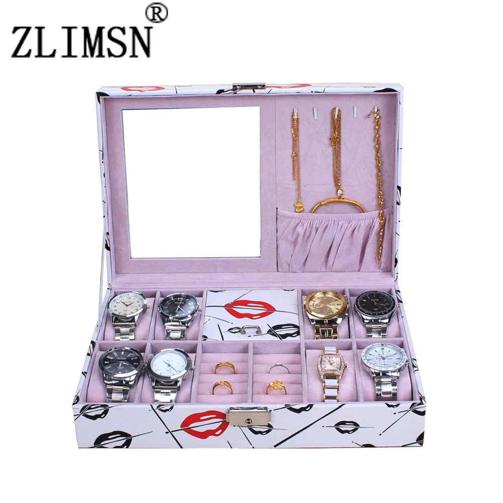 12 Grid Pink Women Girls Without Window Luxus Watchbox Watch Box ...