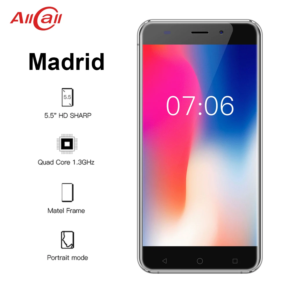 AllCall Madrid 3G Mobile Phone 1280x720 HD Display MT6580 Quad core 1 ...