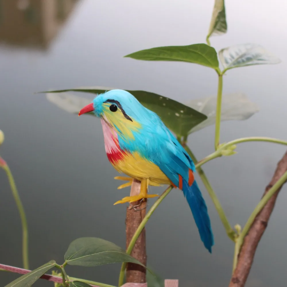 Blue And yellow Artificial birds Home Decoration Phtogragh Props ...
