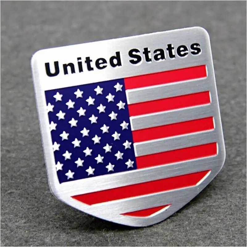 Metal Auto Refitting Car Badge Emblem Decal Sticker Fit for US USA ...