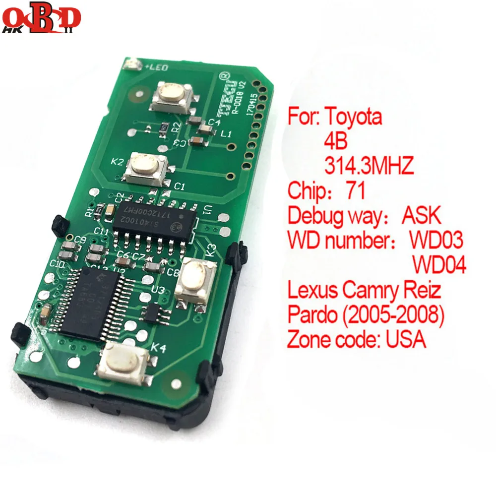 HKOBDII 271451 0140 Smart Remote Board 314.3MHz Car Key Board For 2005 ...
