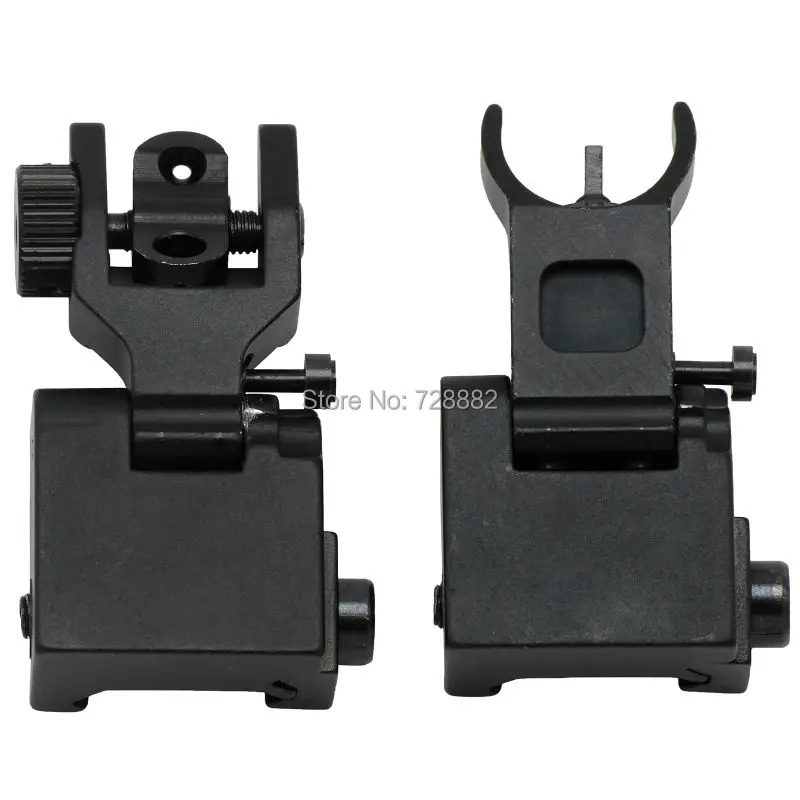 Tactical Front and Rear Sights Iron Sights Folding Back up Battle ...