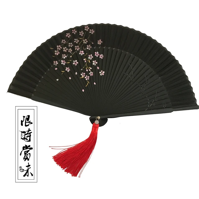 East Asian Japanese style women hand fans anime Cherry blossom wave ...