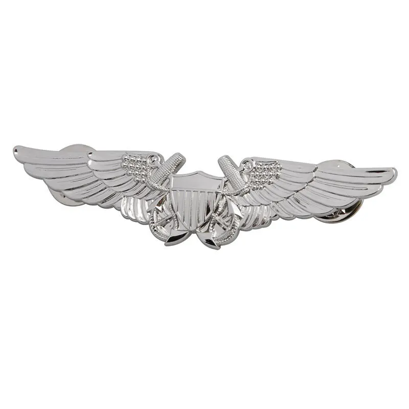 US USMC AVIATION OFFICER PILOT WING BADGE PIN BADGE SILVER 33619|badge ...