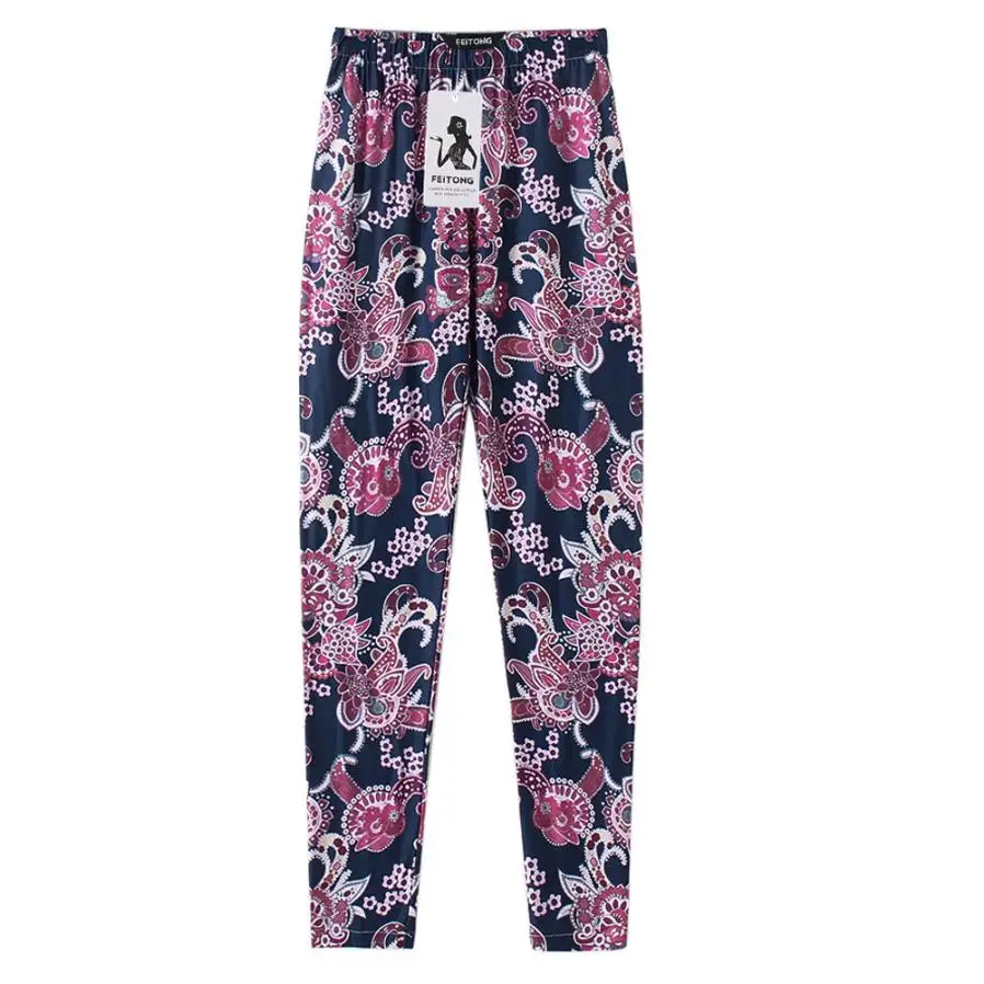 Fashion Floral Printed Long Pants Trousers Women Casual Bottoms Pants ...