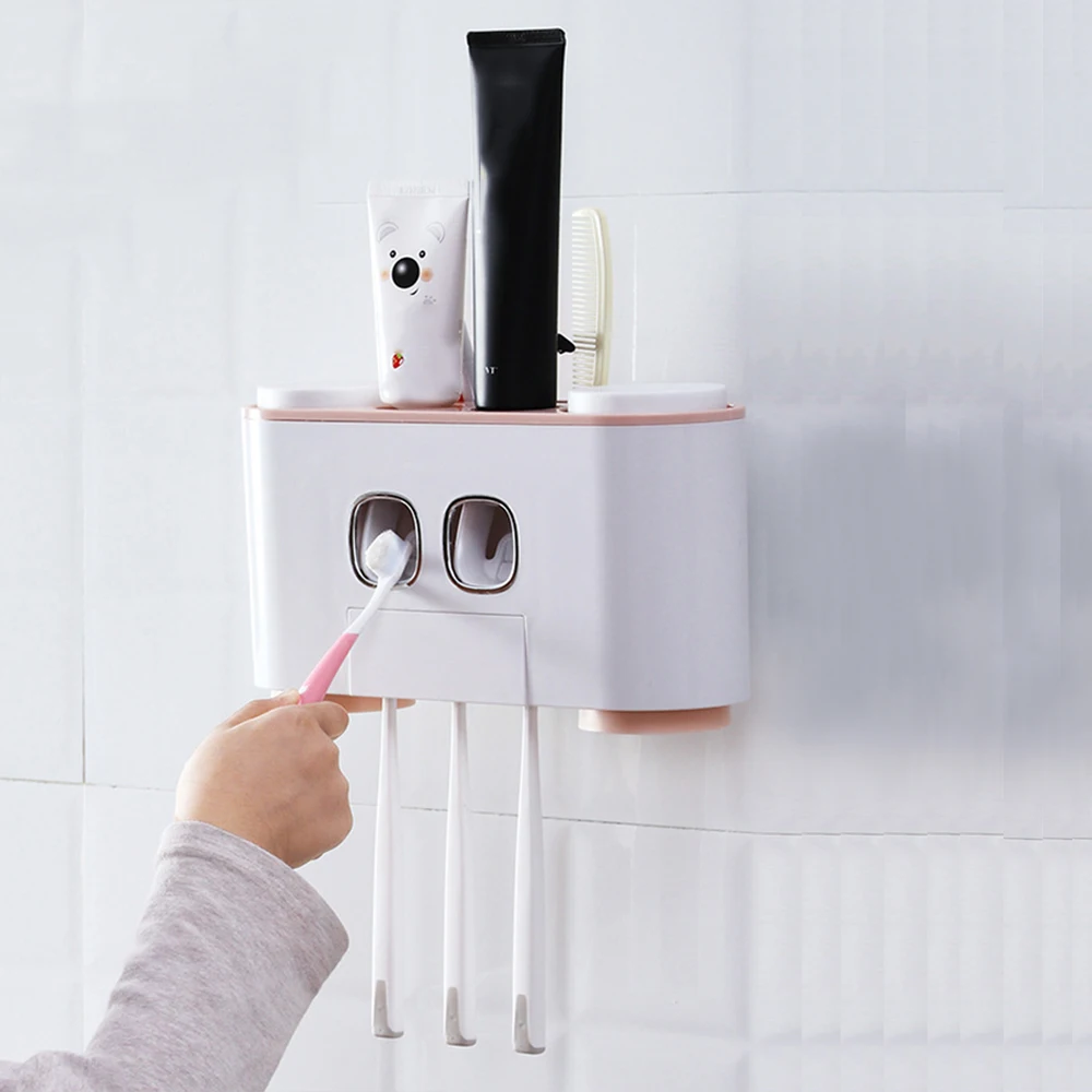 Modern Stylish Wall Paste Mounted Toothbrush Holder Toothpaste ...