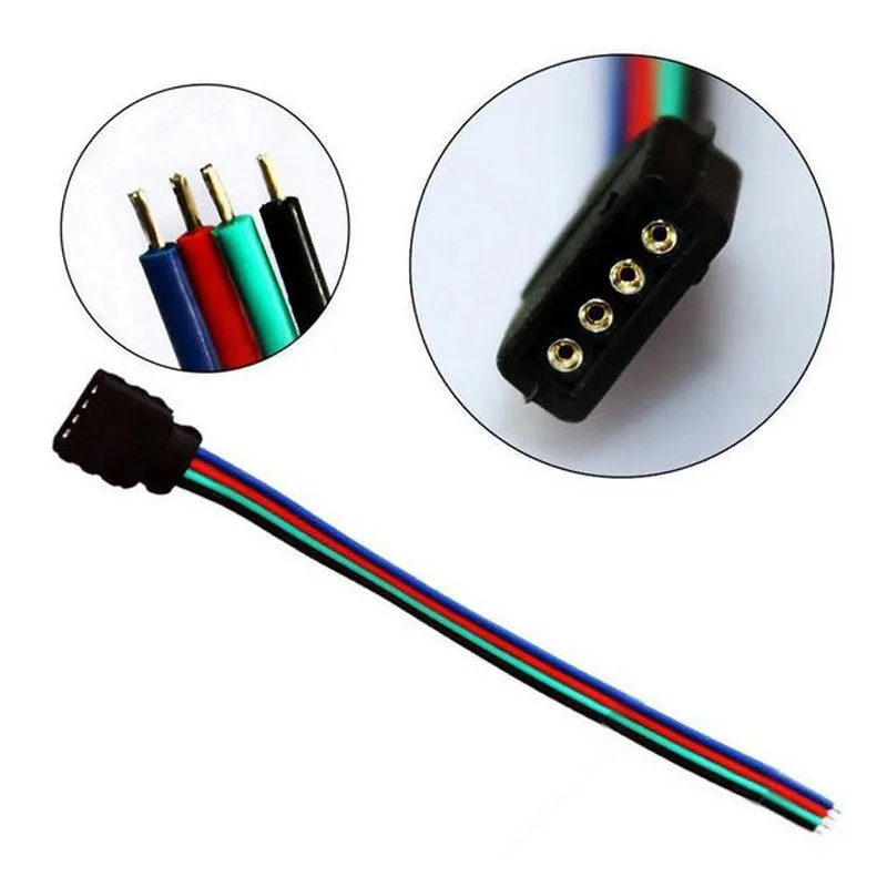 Купить 5 шт./лот 10 см в RGB 4 контакта разъем провода кабель для 5050 ...