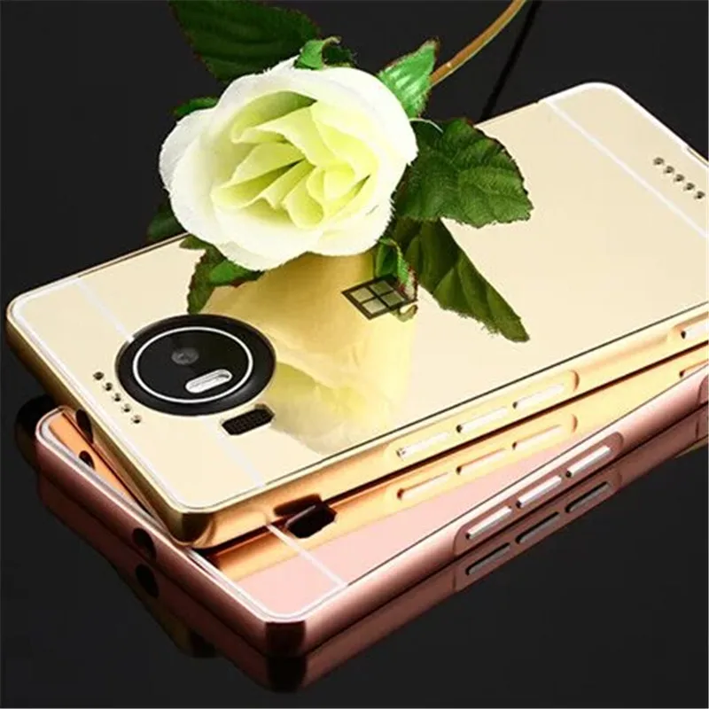 Rose Gold Luxury Bling Mirror Case for Nokia 950XL Flexible Cover For ...