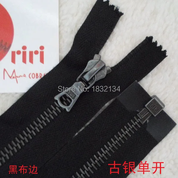 M6 ancient silver single open 60 80cm 8# riri zipper ancient silver ...