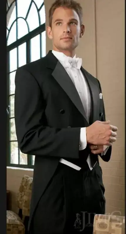 Fraque-preto-Dois-Bot-o-Do-Noivo-Smoking-Peak-Lapela-de-Cetim-Melhor ...