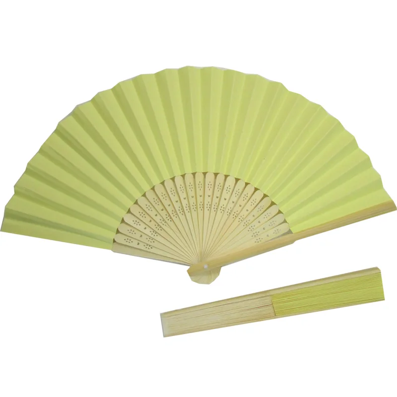 Aliexpress.com : Buy 10pcs per lot light yellow folding Paper Hand Fan ...