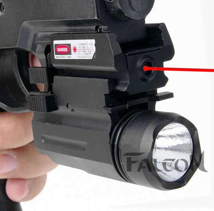 2017 NEW Tactical Gun Red Dot Laser Sight + LED Flashlight Combo ...