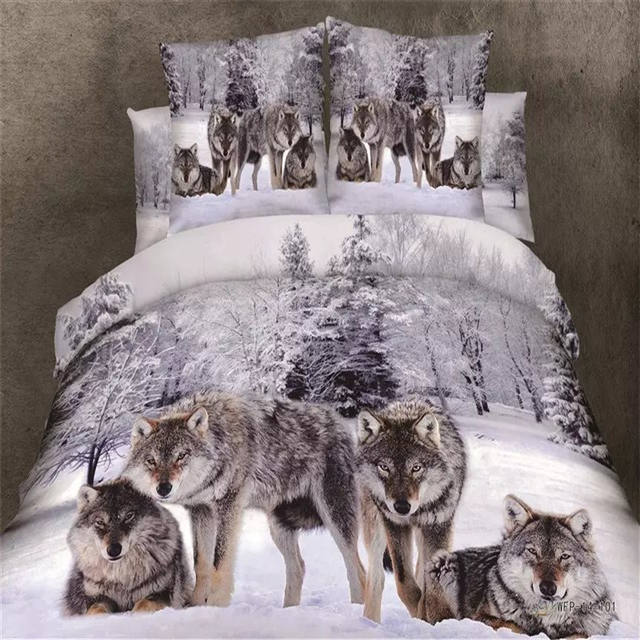 3d Wolf Bedding Duvet Cover Bed Sheet (5 Colors) - Bedding Sets Collection