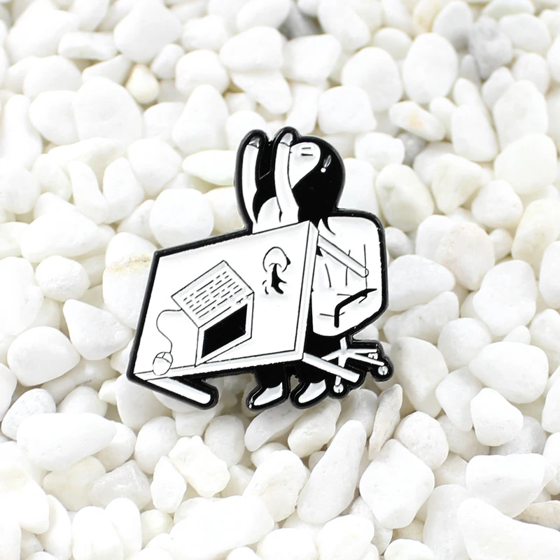 Broche com desenho animado para escritório, presente criativo de ...