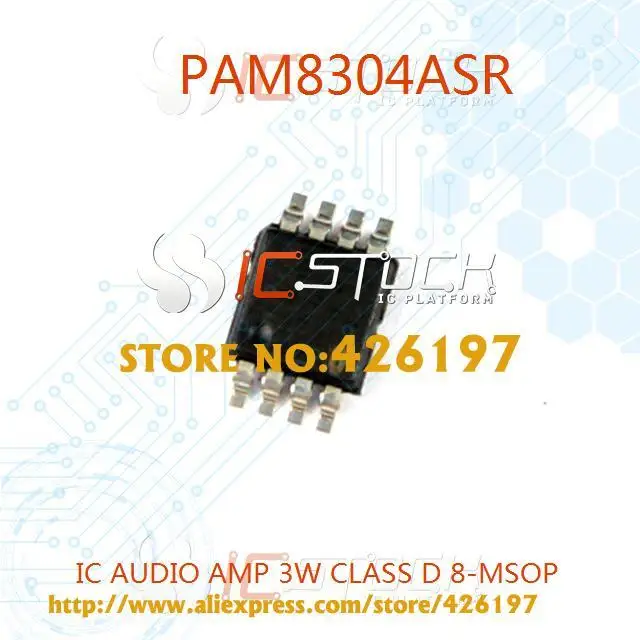 送料無料PAM8304ASR icオーディオamp 3ワットクラスd 8 MSOP 8304 PAM8304 30ピース|ic ...