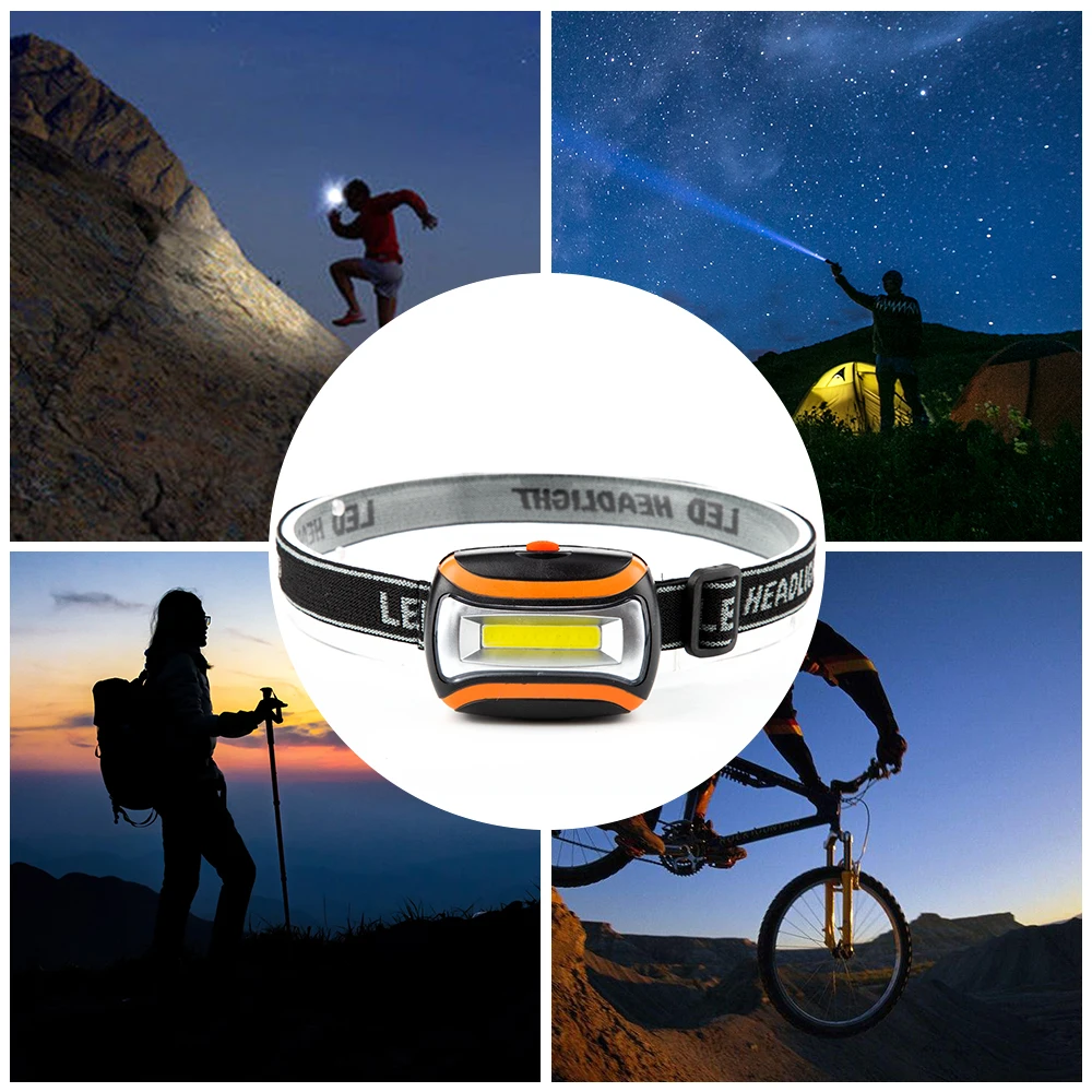 4 Modes Waterproof Headlight COB LED Headlamp Head Flashlight Torch ...
