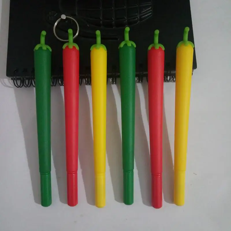 300PCS Novelty Creative Cute Lifelike Chillies Chili Black Gel Ink Pen ...