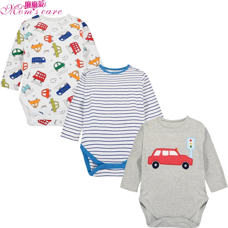100% cotton 3 pieces / lot New Baby beautiful bus print Sports suit for ...