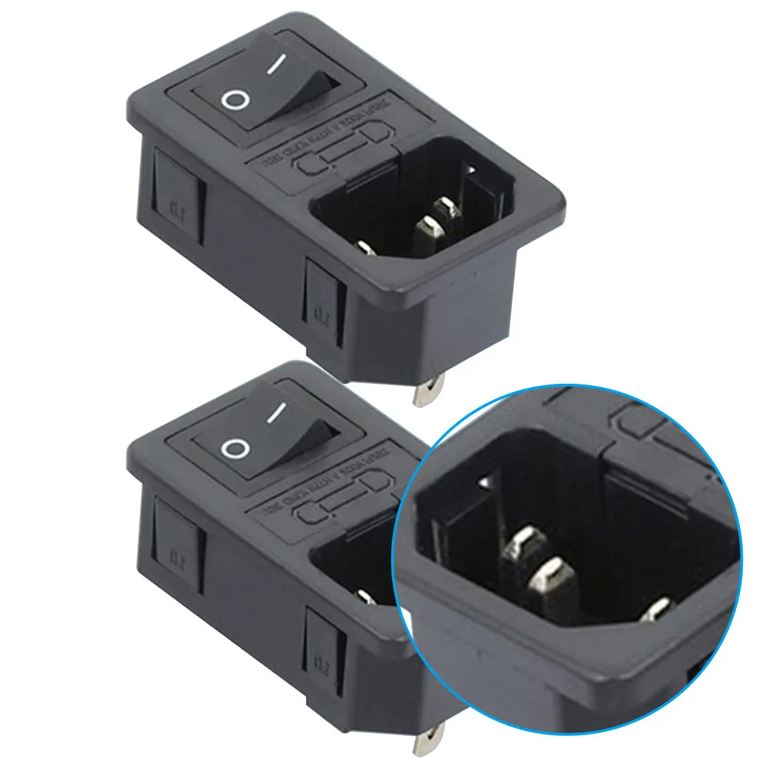 Rocker Switch Fused C14 Inlet Power Socket Fuse Switch Connector Plug