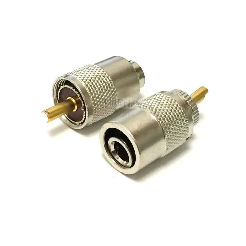 2 Pcs Rf Coax Gold Pin Uhf Pl-259 Male Solder Rf Connector Plug For Rg8 ...