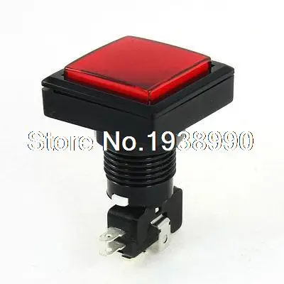 Panel Mounted Red Light Spdt Momentary Game Square Push Button Switch ...