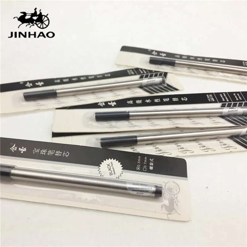 10pcs/lot jinhao Roller Ball Pen Refills Black/Blue Nib 0.7mm Screwed ...