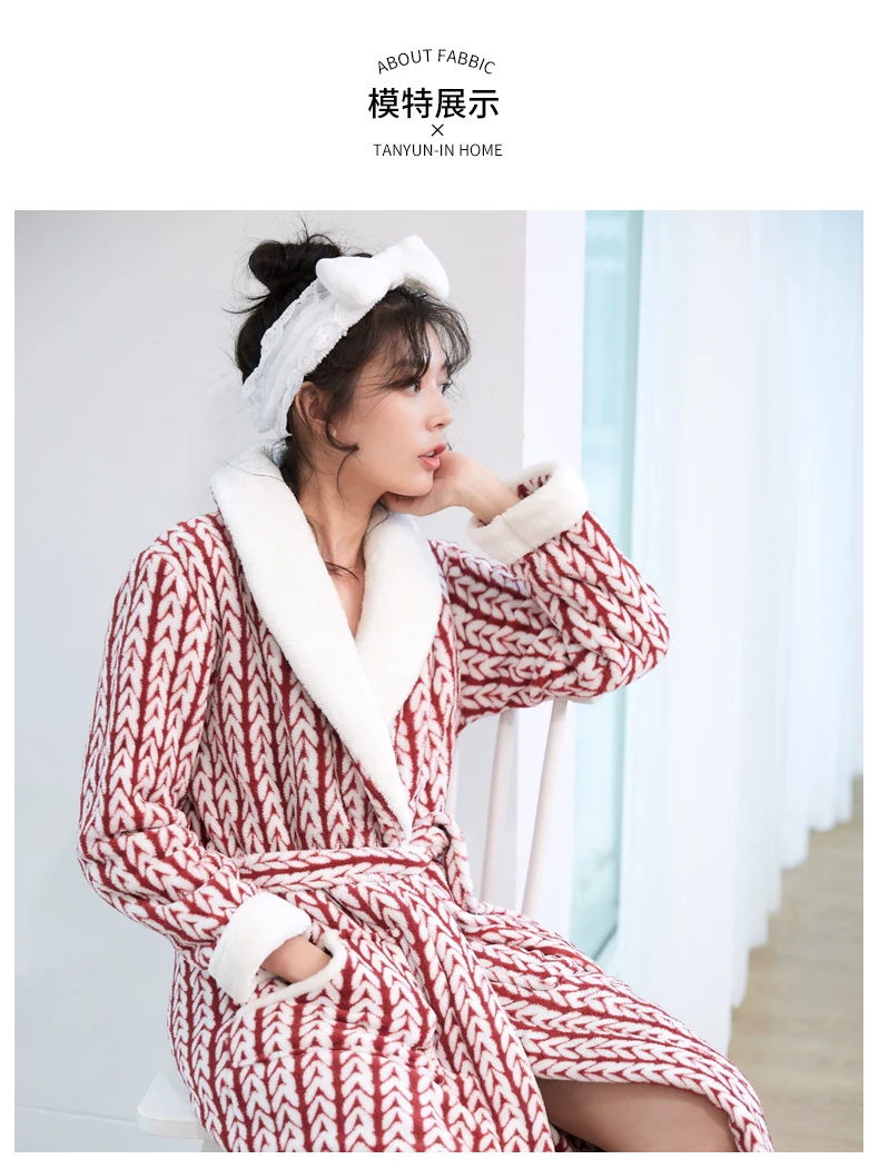 Lovers Plus Size Winter Flannel Robe Extra Long Warm Bathrobe Men Women ...