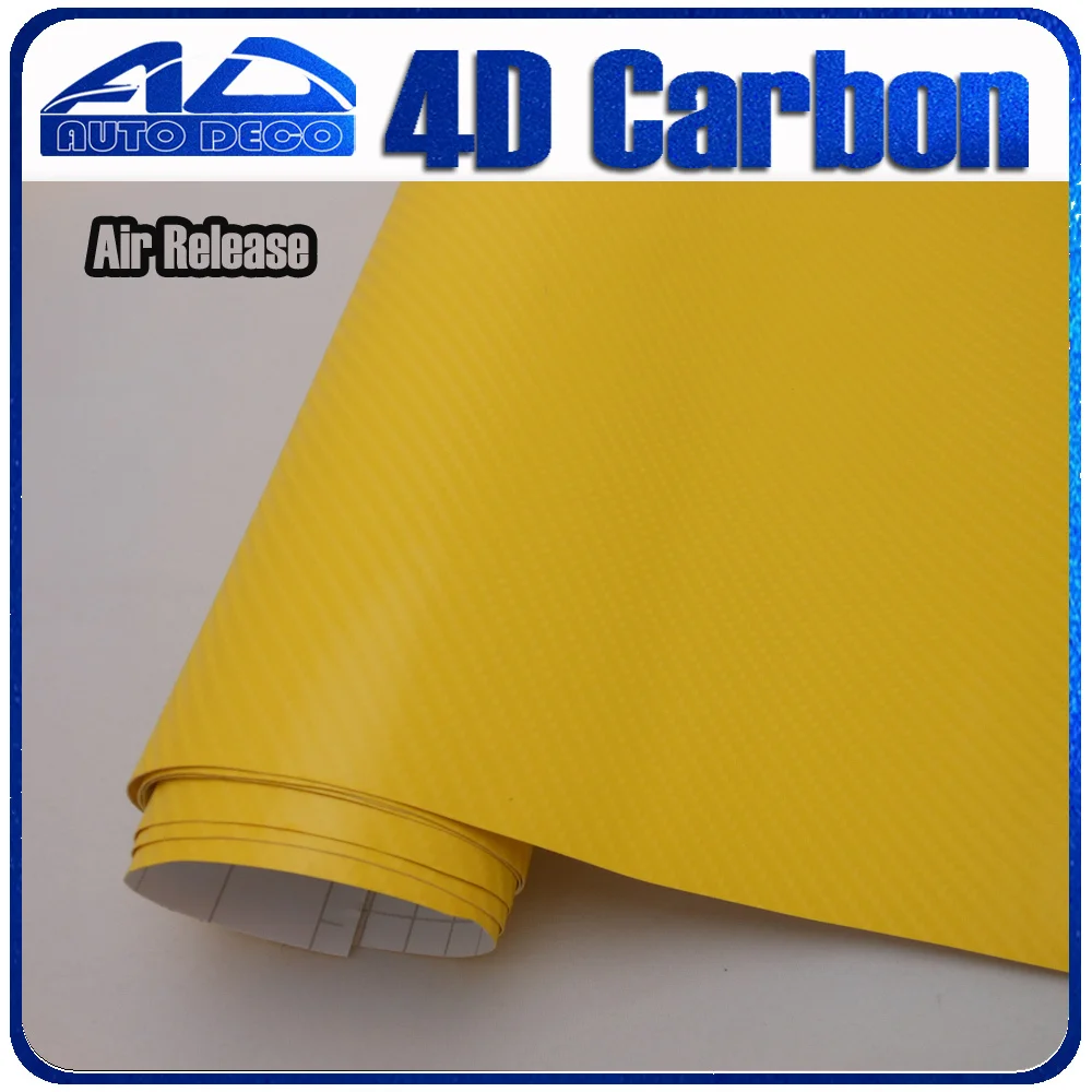 Wholesale 4d Carbon Fiber Vinyl Yellow Carbon Sticker Film For Car ...