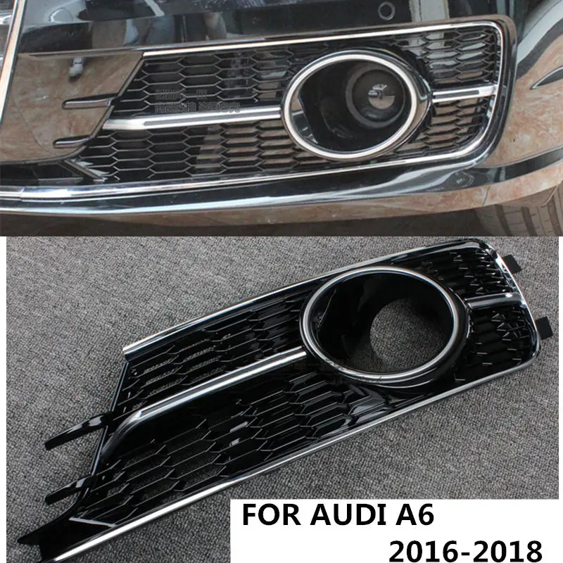 Abs Black Mesh Fog Light Grille Protective Covers For Audi A6 C7 ...