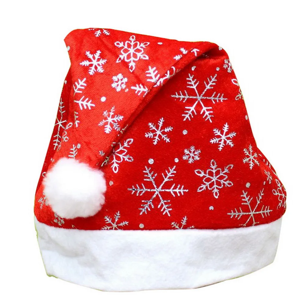 2016 Snowflake Christmas Hat Felt Santa Hat Xmas Caps For Christmas ...