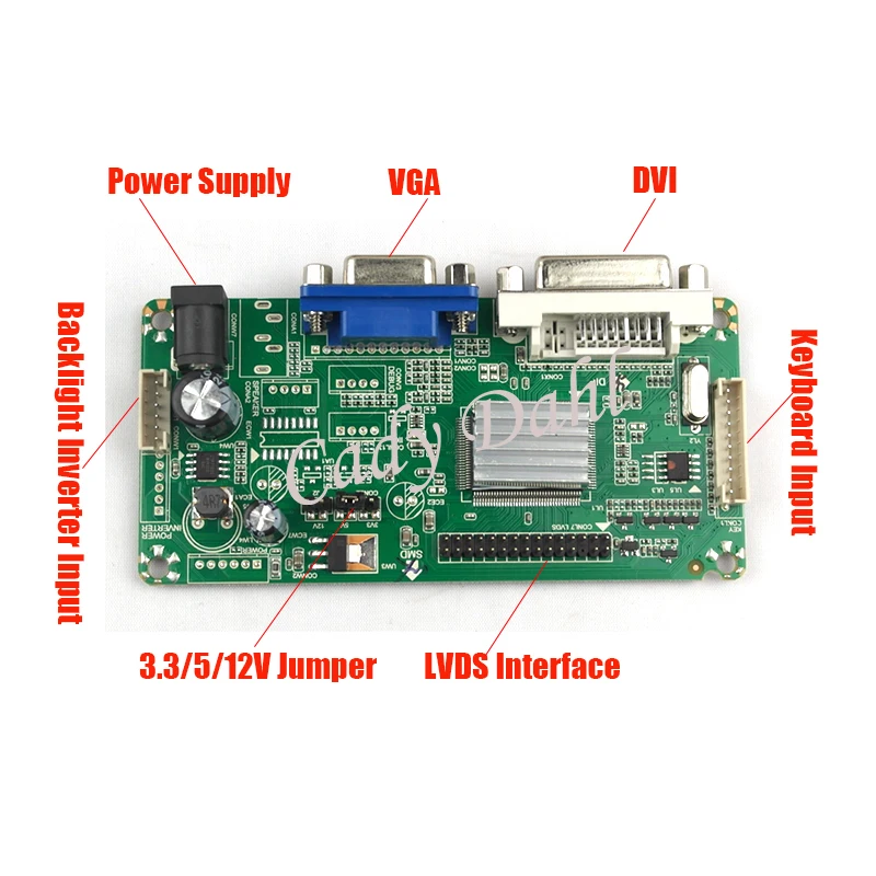 New VGA DVI LVDS 30 Pins Monitor Driver Controller Board Module DIY Kit ...