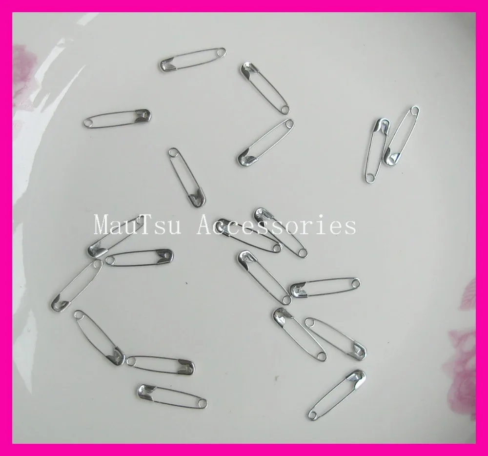 500PCS 000#size 1.9cm 0.75" Silver finish plain metal safety pins in ...
