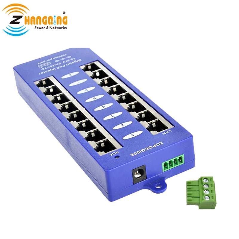 Free Ship Mode B Security Gigabit 8 Port Poe Injector 802.3af Poe Patch ...