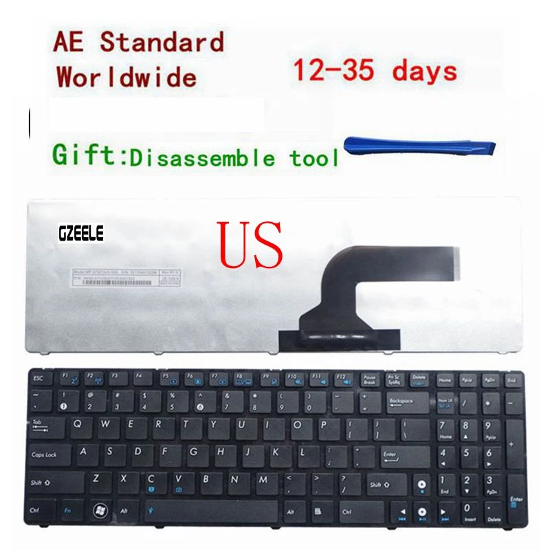 New Us Keyboard For Asus K53 K53e X52 X52f X52j X52jr X55 X55a X55c ...