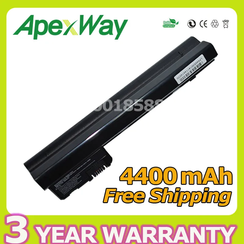 Apexway 4400mAh 6 셀 노트북 배터리 HP 미니 102 CQ10 110 110c 530973 741 537626 ...