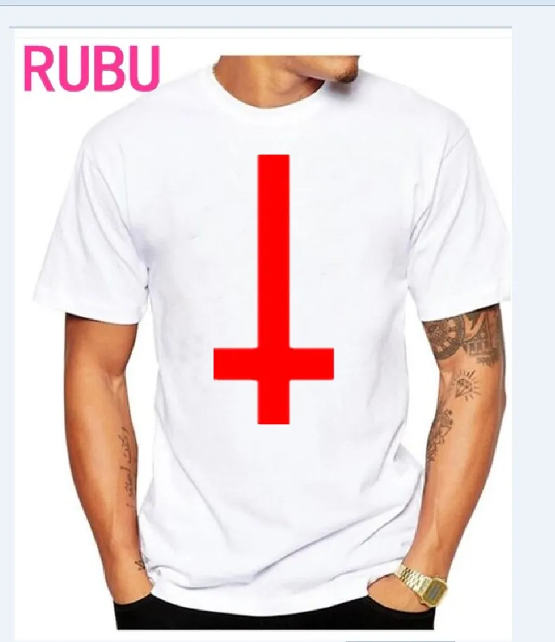 2017 Luxury Brand Men t shirts Normal Inverted Cross t shirts Religion ...