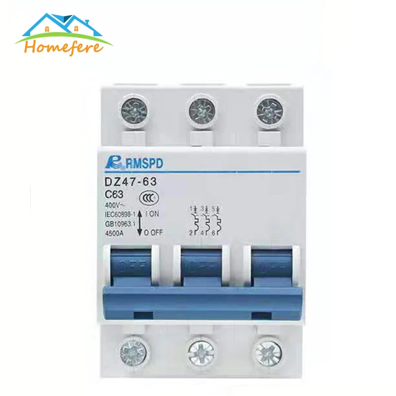 Generic Dz47-63 1p 2p 3p 4p Residual Current Circuit Breaker 16a 32a 63a Mini Circuit Breaker ...