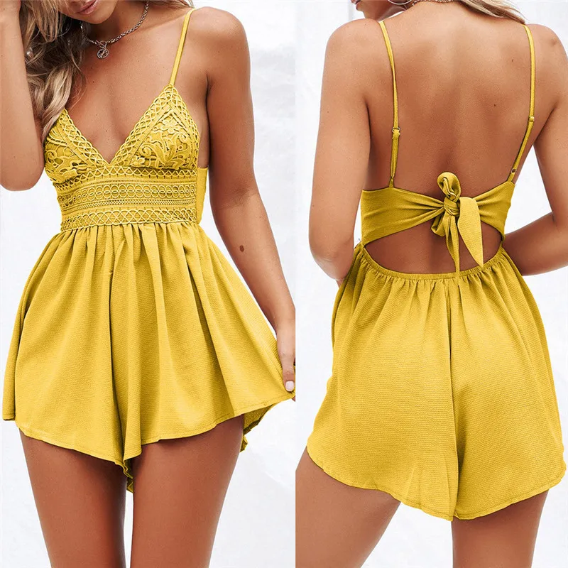 Jaycosin Casual Summer Casual Womens 2018 Sexy Solid Bowknot Backless