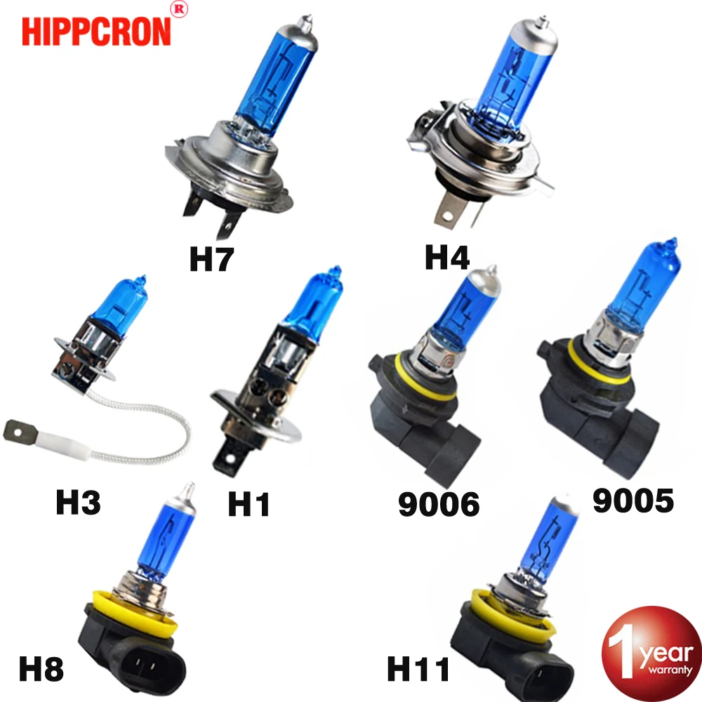 Hippcron Halogen Bulb H7 H4 H3 H1 H8 H9 H11 9005 Hb3 9006 Hb4 Car Headlight Lamp 12v 55w60/65 ...