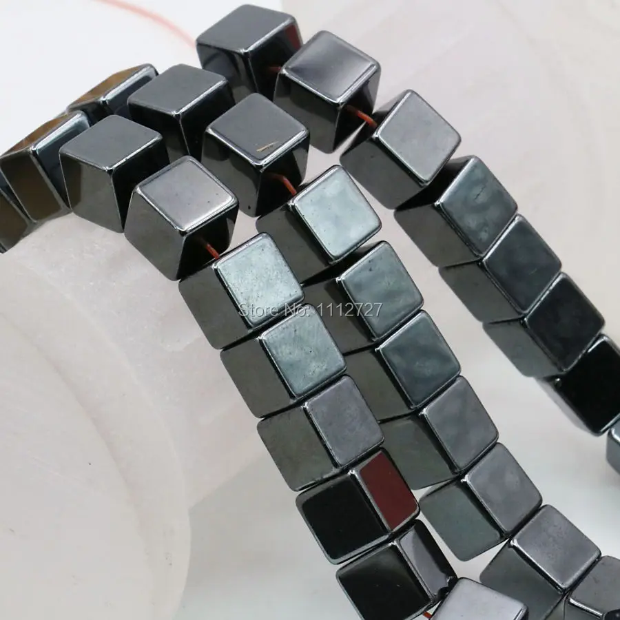 8mm Black Block Hematite Loose Beads Cube Diy Jewelry Making Girls ...