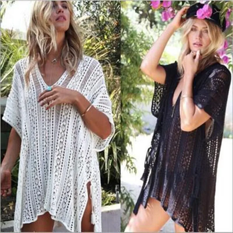 Buy 2019 Beach Tunic Swimwear Knitting Hollow Crochet