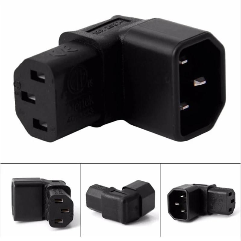 IEC320 C14 to C13 Power Plug Adapter Converter Down Angled for LCD TV ...