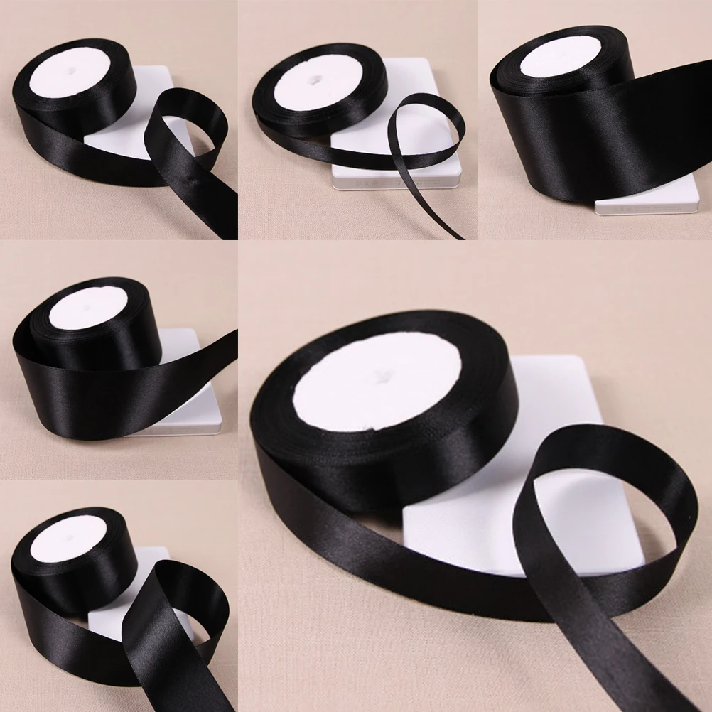 Hot Sale 6mm 80mm wide 25 Yards Silk Satin Ribbon Wedding decorative ...