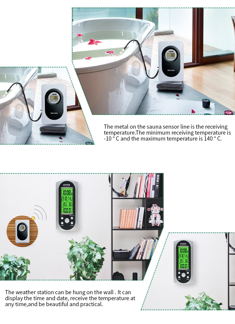 DYKIE Беспроводная метеостанция с внутренней сауной термометр ...